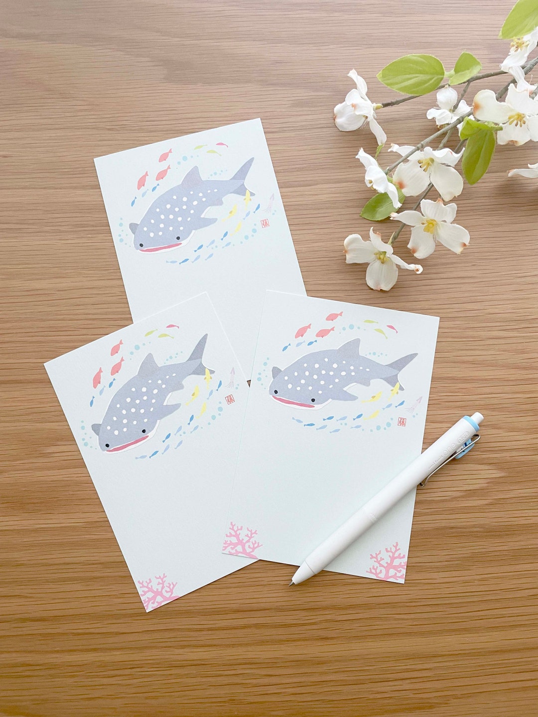 Postcard Set - Summer Whale Shark - Pack of 3 Pcs - Etsy