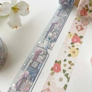 BGM Washi Tape -20 Mm - Japanese Camellia and City by the Sea - Metallic Foil - 1 Pc - Etsy