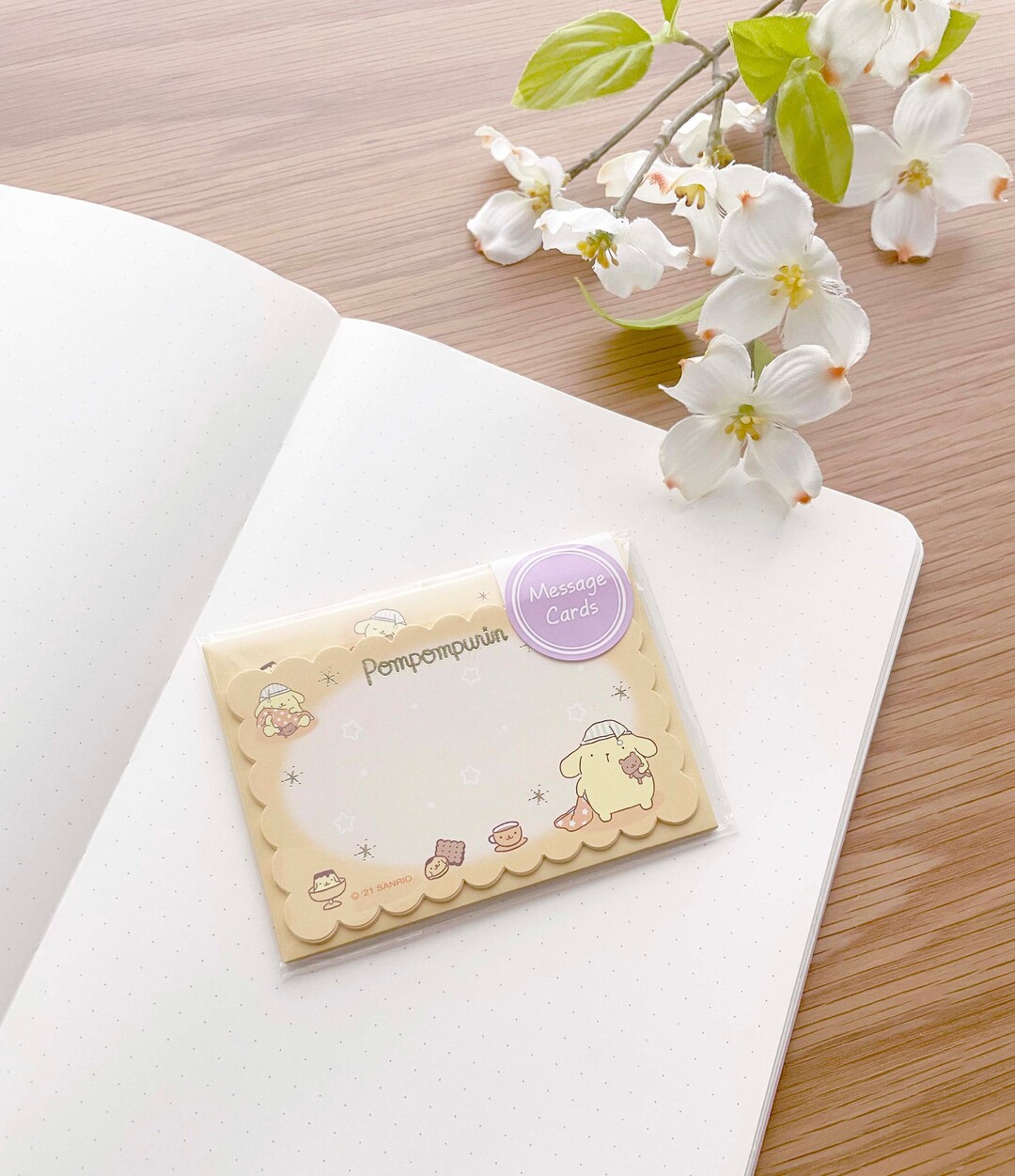 Message Cards - Die-cut Pom Pom Purin - Nap - Etsy