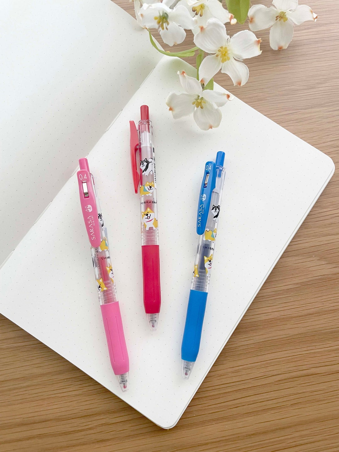 Zebra Sarasa Clip Trio Pen Set - 0.4mm Fine Tip - Shibanban Dogs - 1 ...