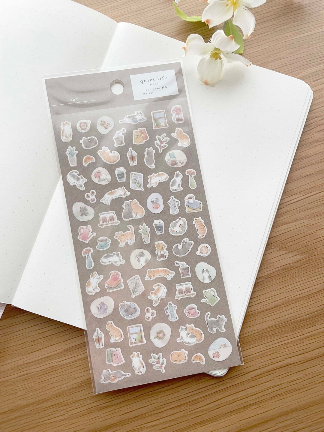Journal Mindwave Sticker Quiet Life Mini Cat 1 Pc - Etsy