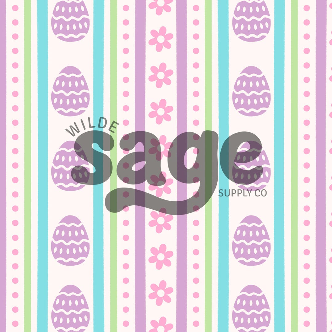 Easter Stripes Seamless Pattern, Pastel Floral Fabric, Holiday Eggs PNG Digital Download, Easter ...