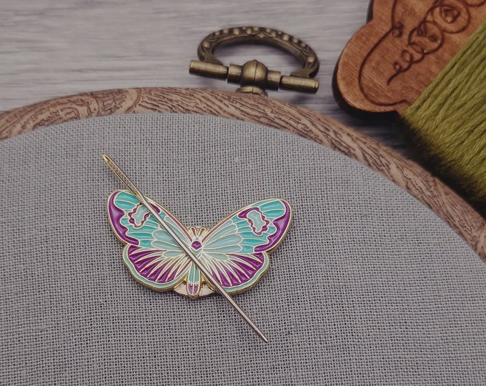 Blue Butterfly Needle Minder, Needle Magnet for Embroidery and Cross ...