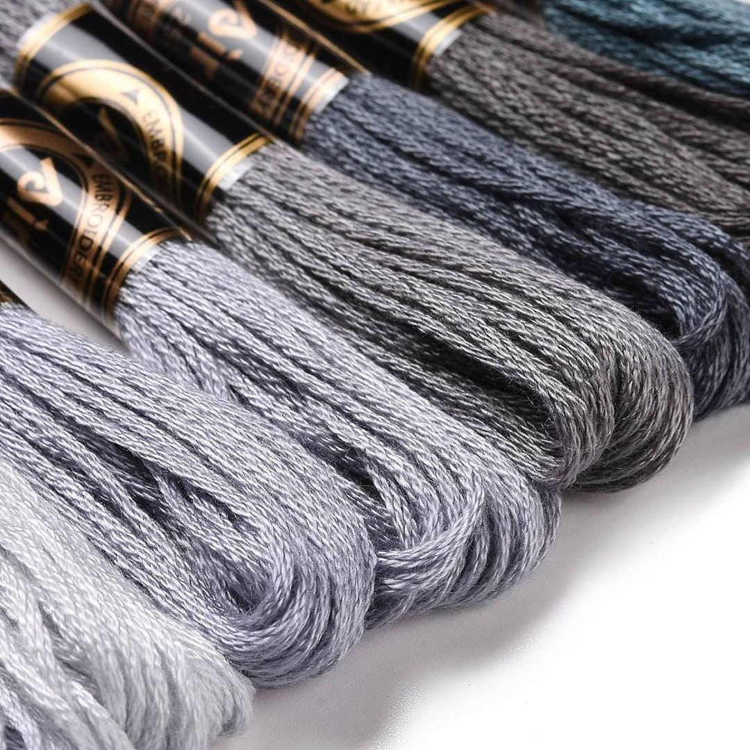 Grey Gradient Embroidery Floss, Polyester Thread - Set of 8 - Etsy