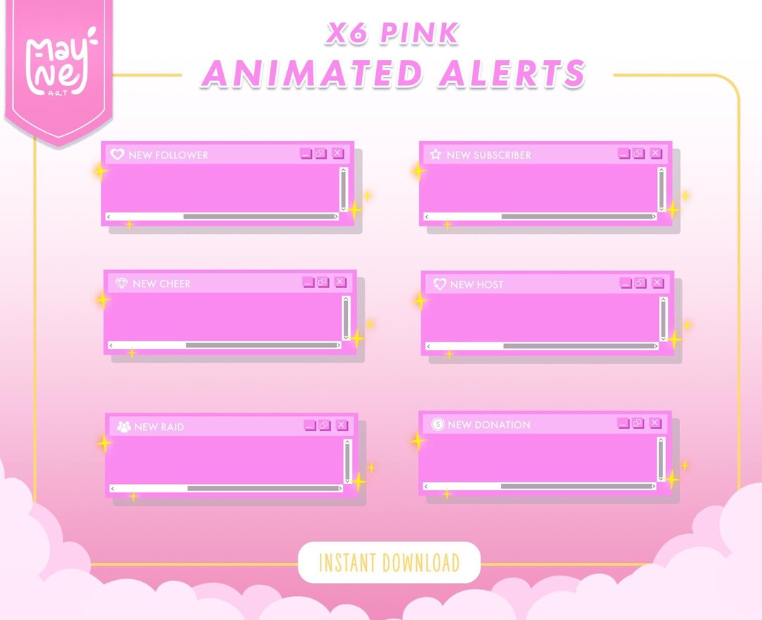 Cute Twitch Alert | Popup Streaming Alert | Message D'alerte Stream X6 ...