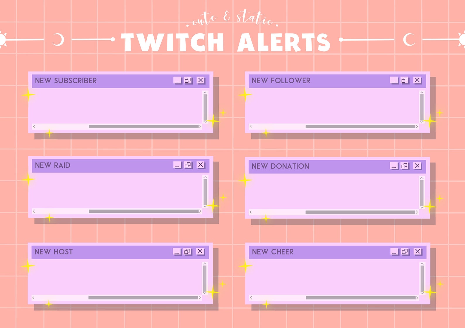 Cute Twitch Alert Popup Streaming Alert Message D'alerte Stream X6 - Etsy