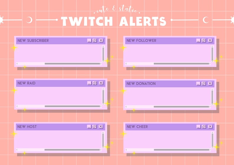 Cute Twitch Alert Popup Streaming Alert Message D'alerte Stream X6 - Etsy