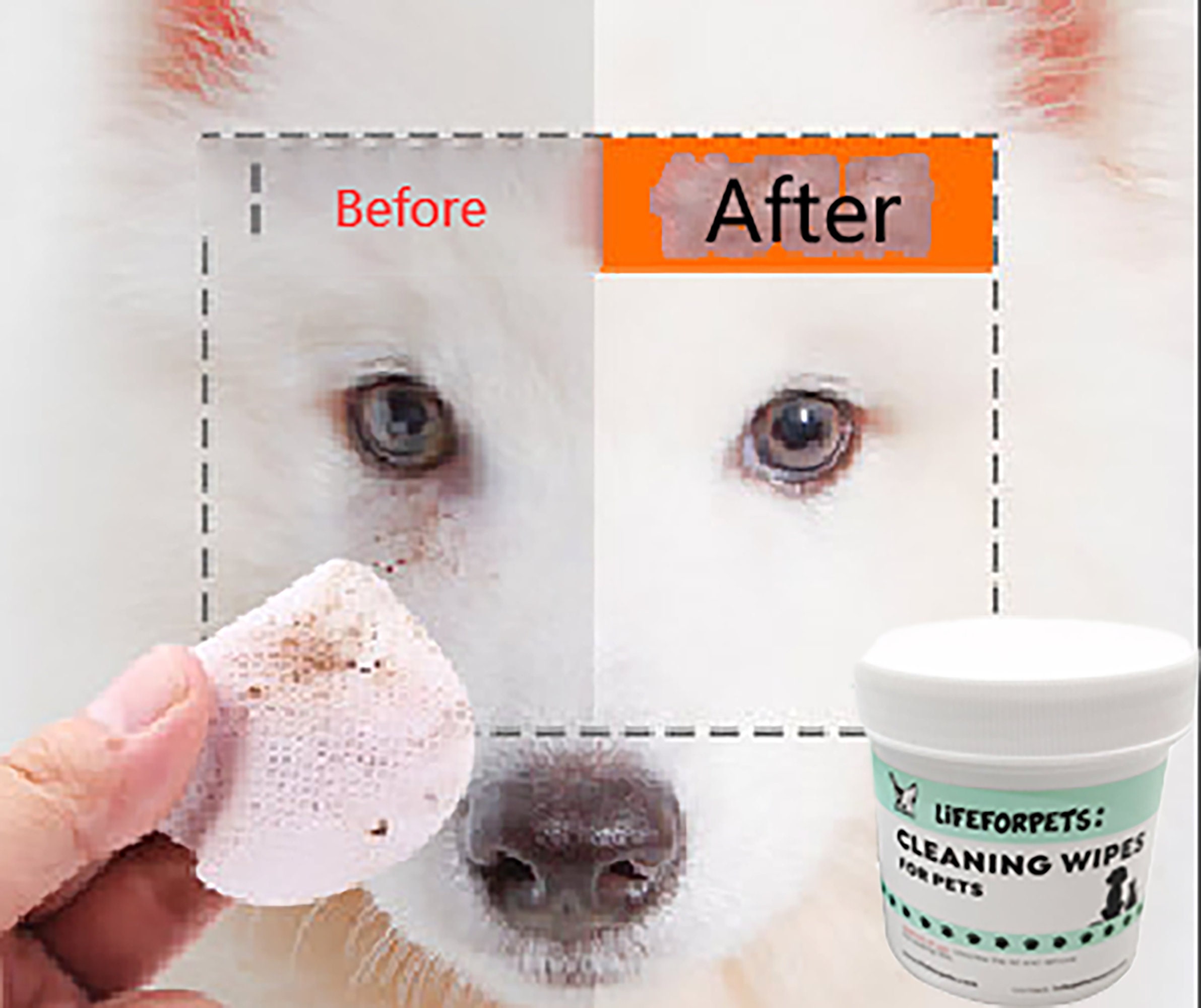 Dog Tear Stain Solution-pet Eye Wipes for Dogs Puppies Natural and ...