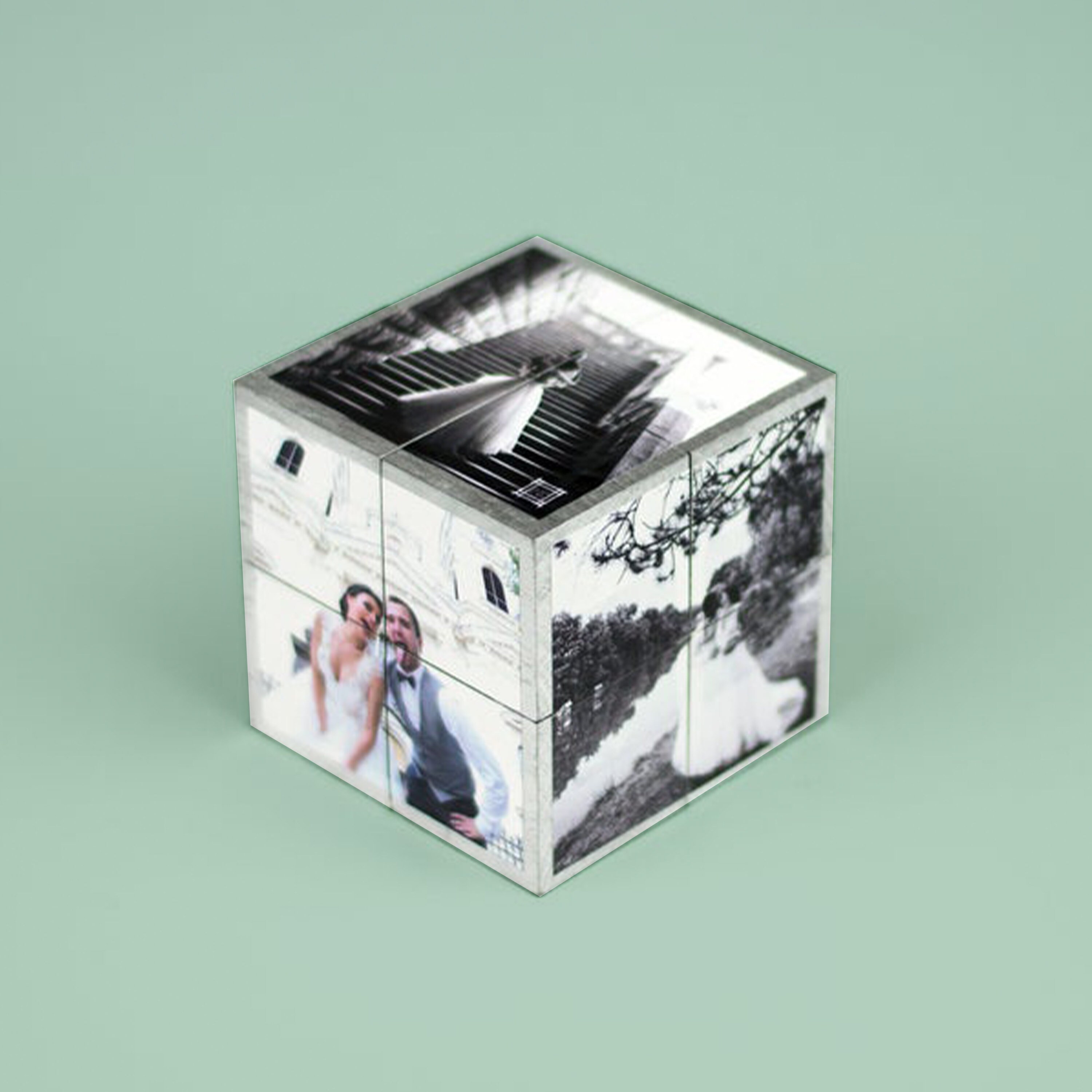 Personalized Wooden Photo Cubes Folding Photo Cube Wood | Etsy