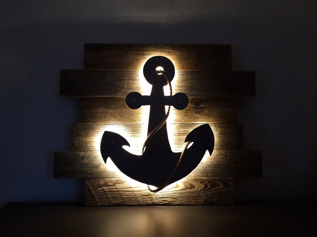 Maritime Anchor Wall Lighting Made of Pallet Wood and Steel - Etsy