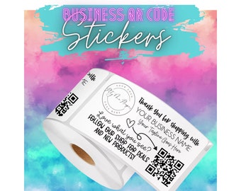 Thank You With QR Code Square Stickers, Custom Thank You Stickers ...