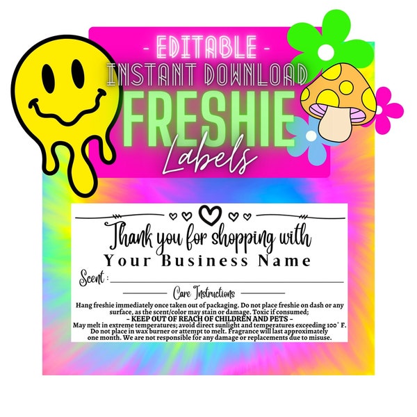 Freshie Labels Printable - Etsy