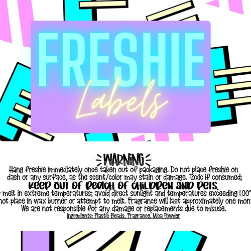 ROLL OF 325 Car Freshie Warning Labels Custom Warning - Etsy