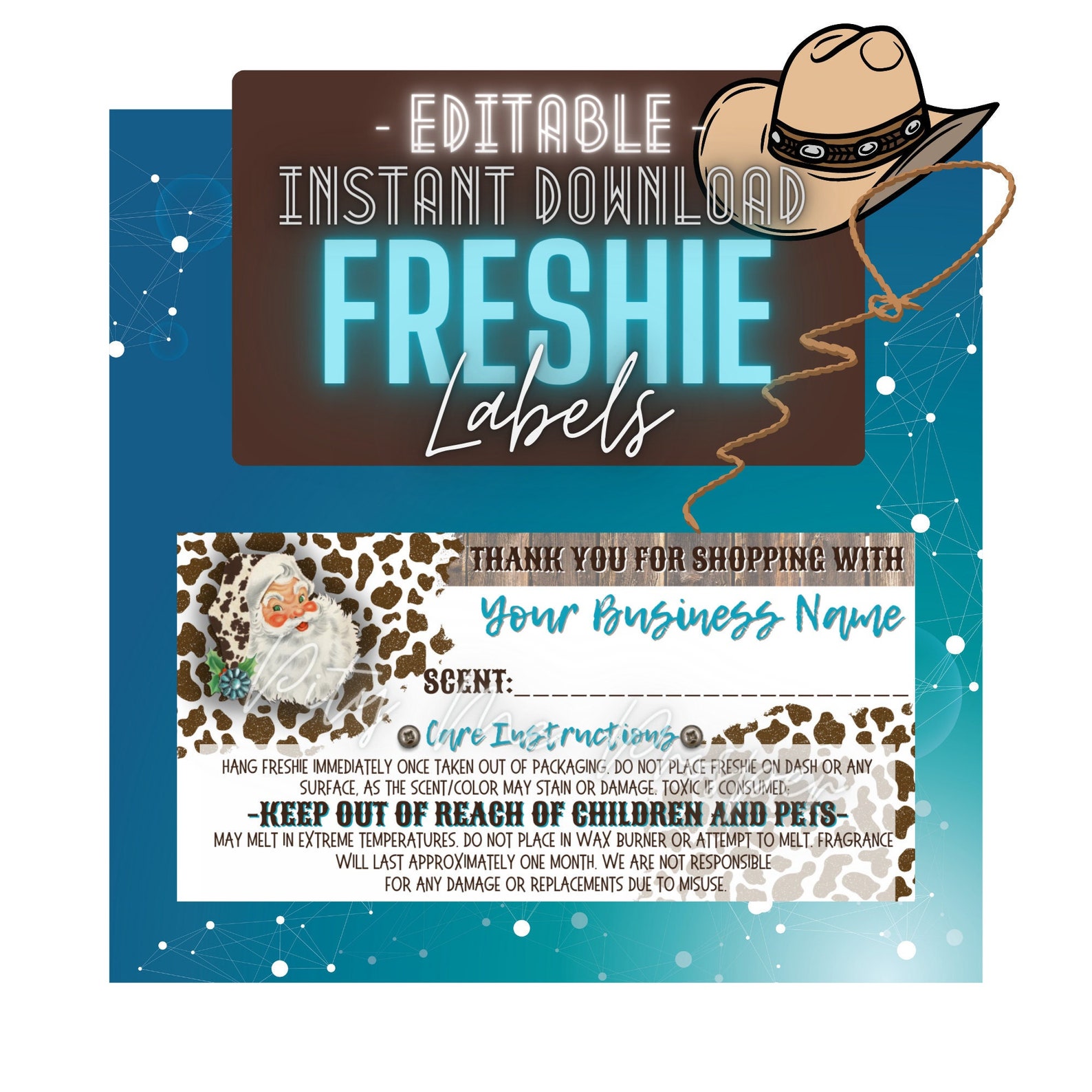 EDITABLE INSTANT DOWNLOAD - Christmas Freshie Warning Labels With Space ...