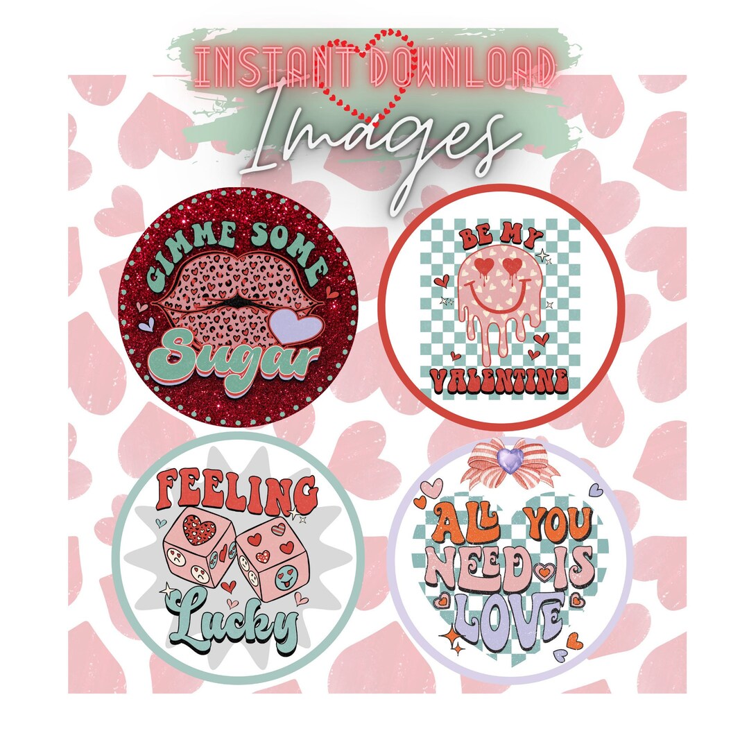 INSTANT DOWNLOAD - Valentine PNG Images - Cardstock for Freshies, Car Coasters, T-shirts & More ...