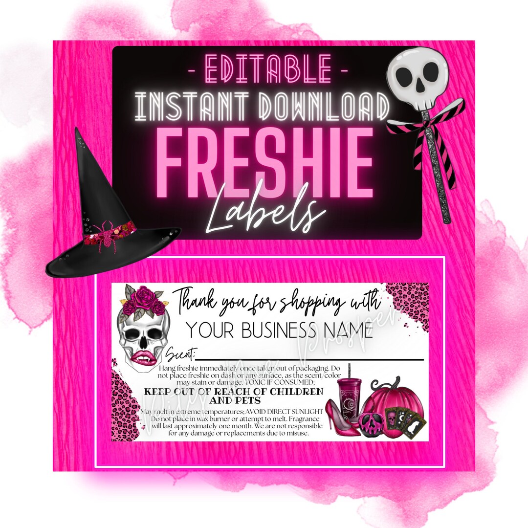 EDITABLE INSTANT DOWNLOAD - Halloween Freshie Warning Labels With Space ...