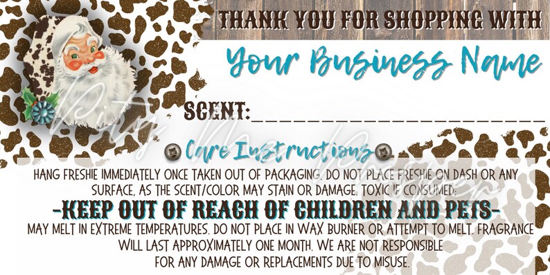 EDITABLE INSTANT DOWNLOAD - Christmas Freshie Warning Labels With Space ...