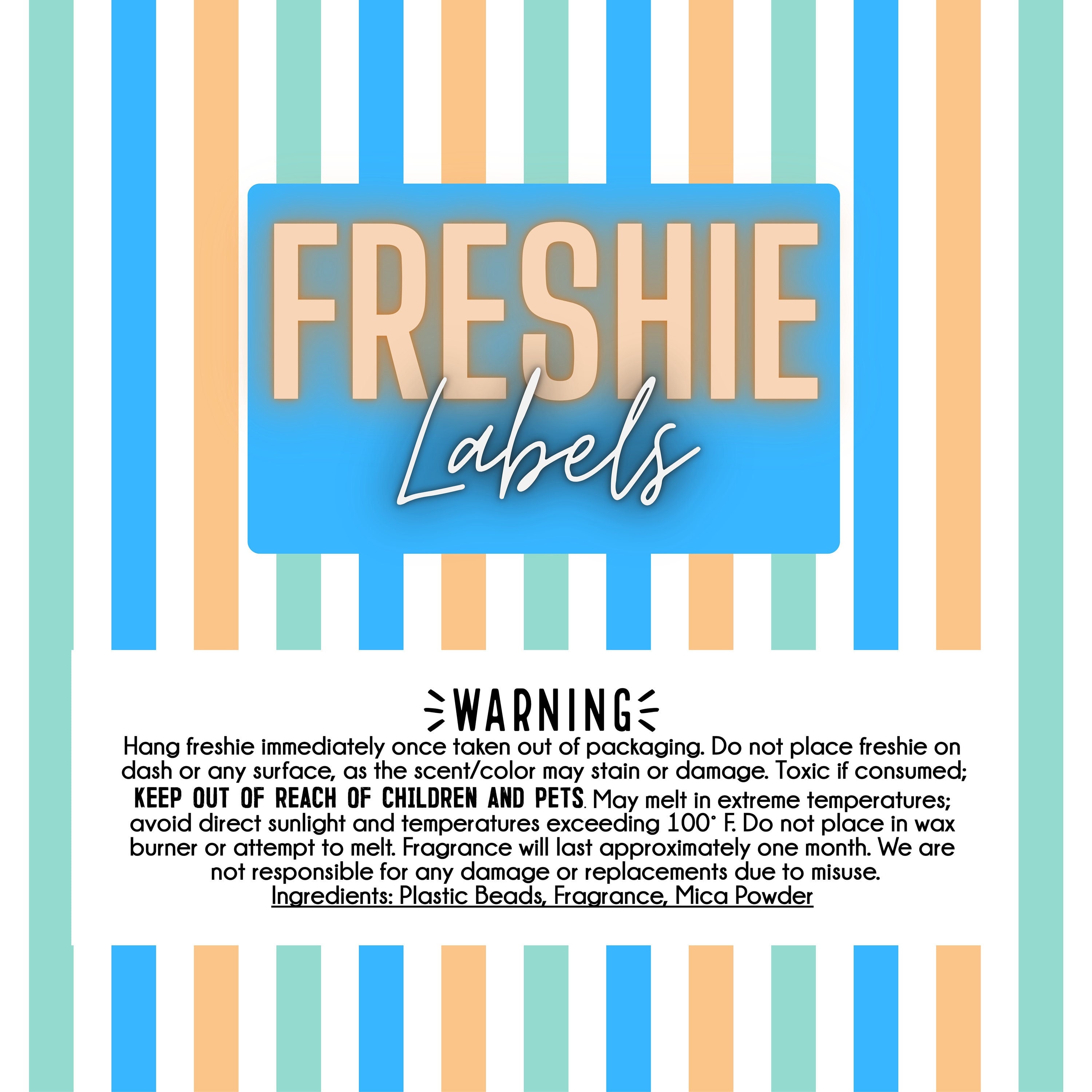 ROLL OF 325 Car Freshie Warning Labels Custom Warning - Etsy