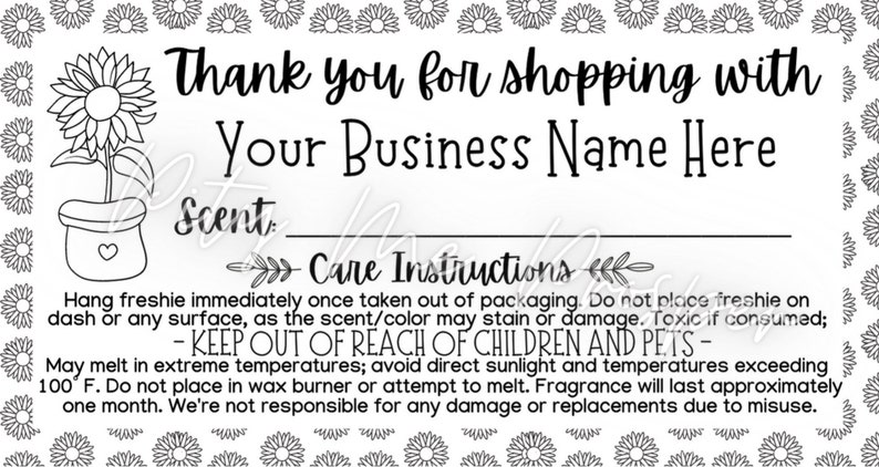 ROLL OF 250 - Large Car Freshie Warning Labels, Custom Warning Labels ...