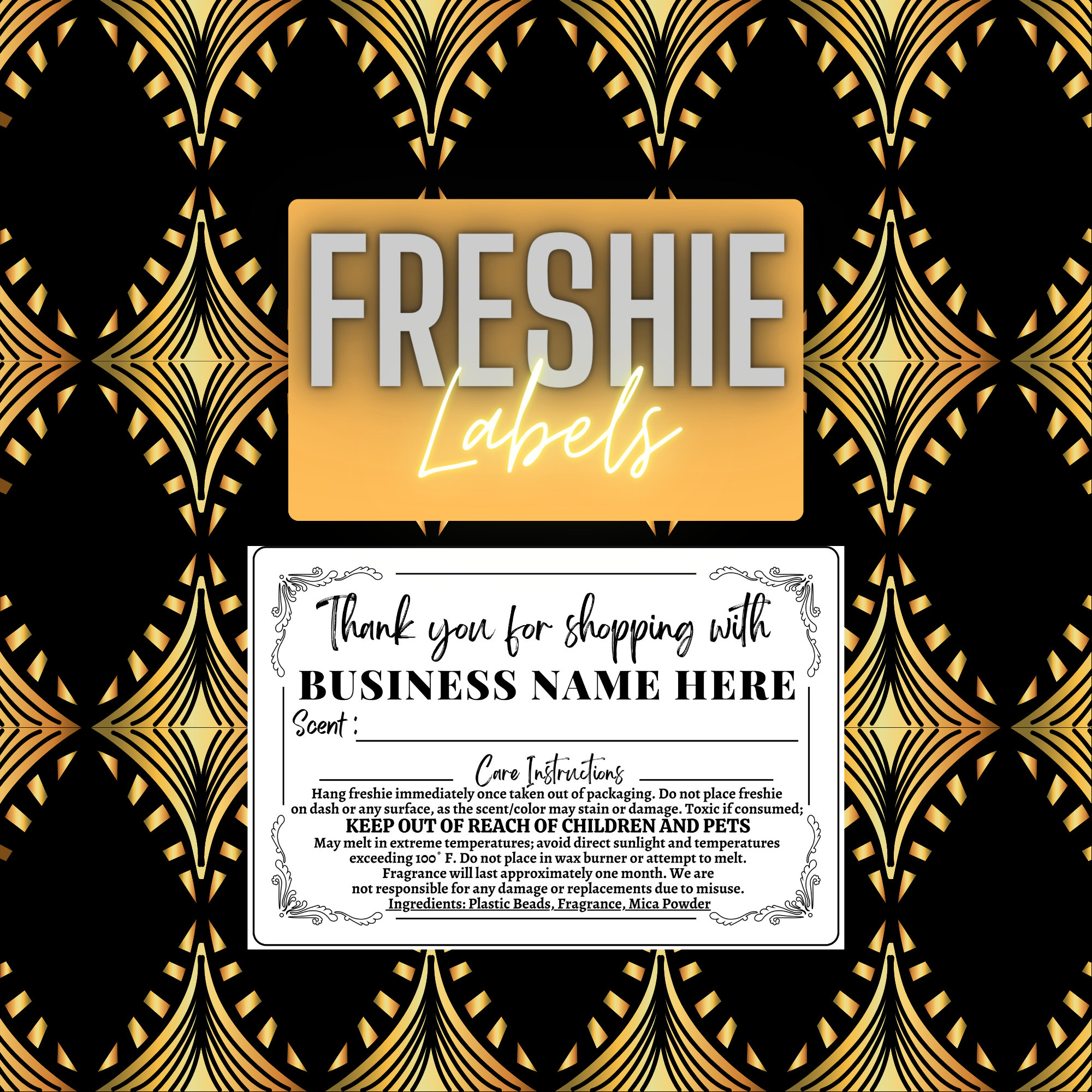 Car Freshener Labels ROLL OF 250 Custom Car Candle Labels w/ Scent ...