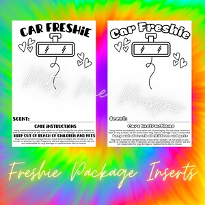 EDITABLE INSTANT DOWNLOAD - Car Freshie Package Inserts - Package ...