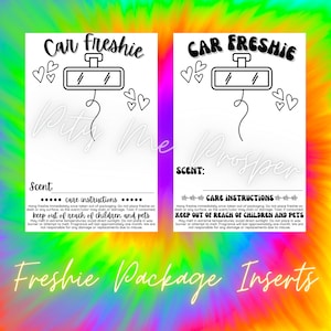 EDITABLE INSTANT DOWNLOAD - Car Freshie Package Inserts - Package ...