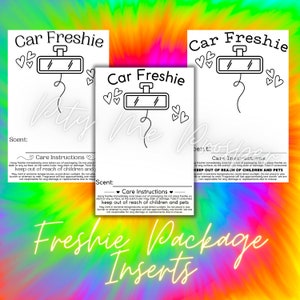 EDITABLE INSTANT DOWNLOAD - Car Freshie Package Inserts - Package ...