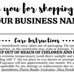 ROLL OF 250 - Large Car Freshie Warning Labels, Custom Warning Labels ...