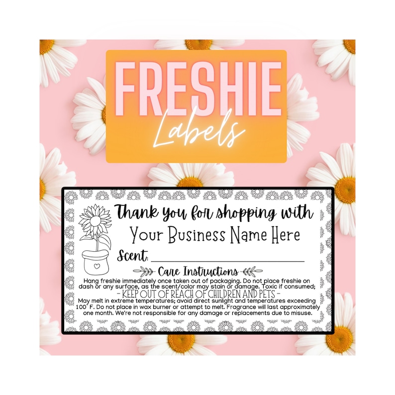 ROLL OF 250 - Large Car Freshie Warning Labels, Custom Warning Labels ...