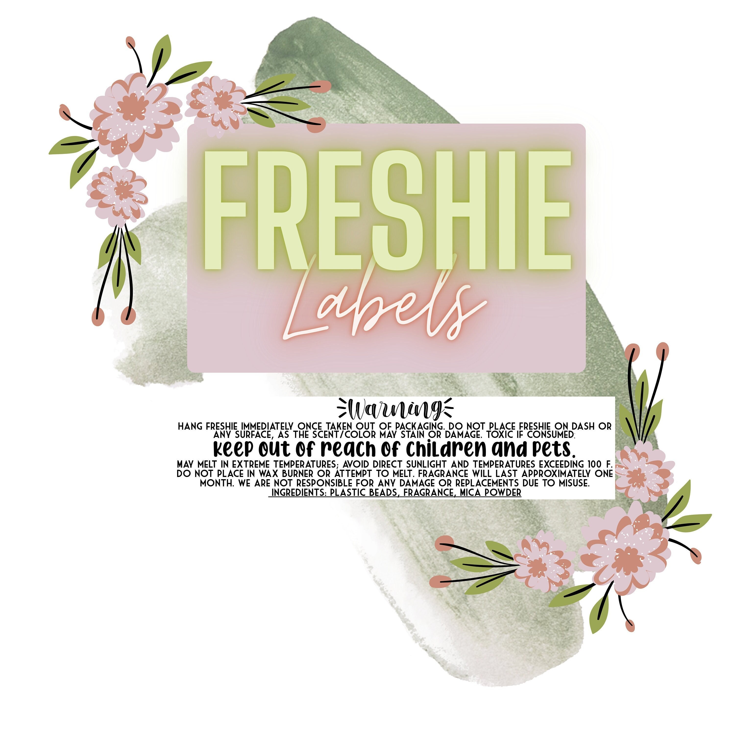 ROLL OF 325 Car Freshie Warning Labels Custom Warning - Etsy