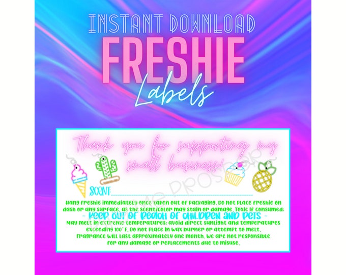 ROLL OF 250 Large Car Felt Freshie Warning Labels Custom - Etsy