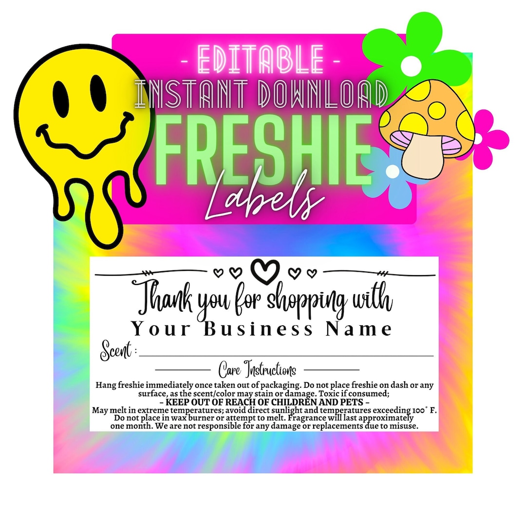 EDITABLE INSTANT DOWNLOAD - Freshie Warning Labels With Space to Write ...