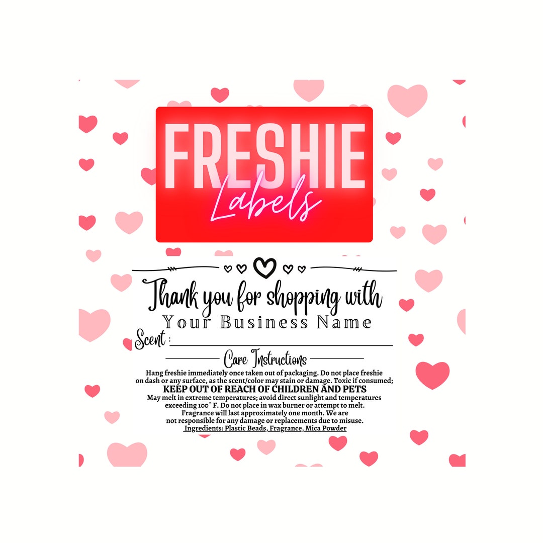 ROLL OF 250 Large Car Freshie Warning Labels, Custom Warning Labels for ...