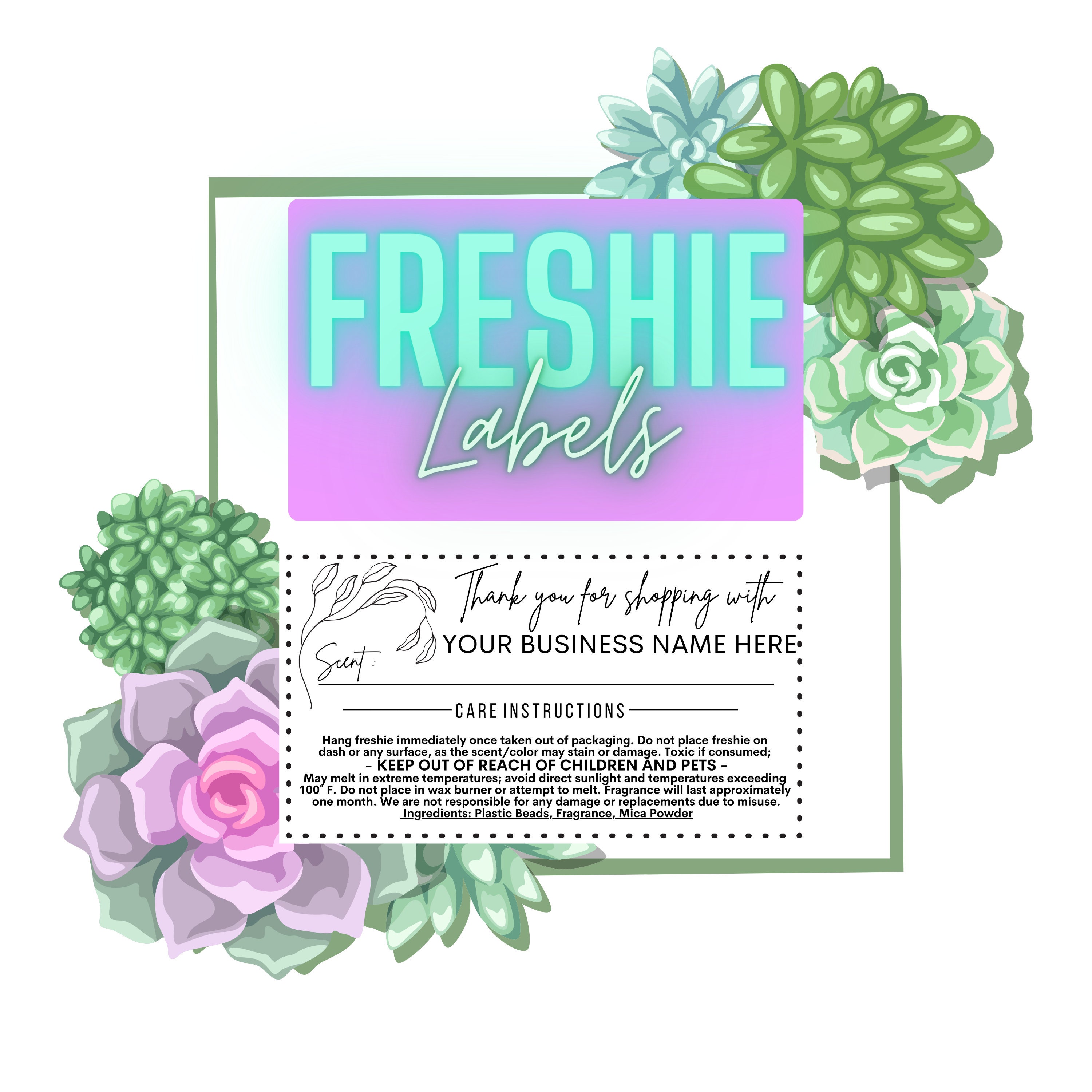 Car Freshener Labels ROLL OF 250 Custom Car Candle Labels w/ Scent ...