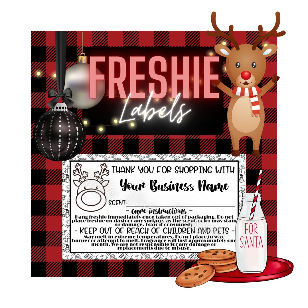 ROLL OF 250 - Large Car Freshie Warning Labels, Custom Christmas Labels ...