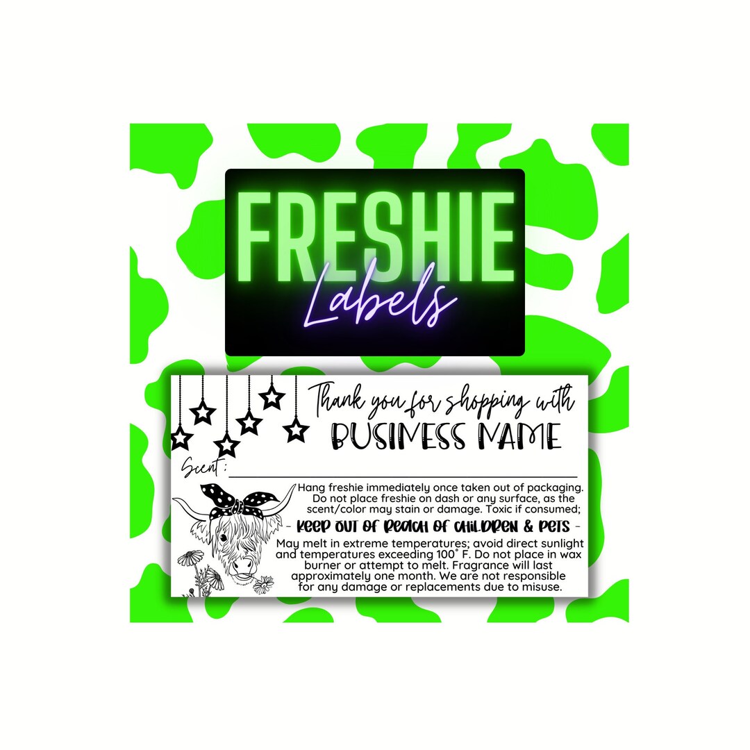ROLL OF 250 - Large Car Freshie Warning Labels, Custom Warning Labels ...