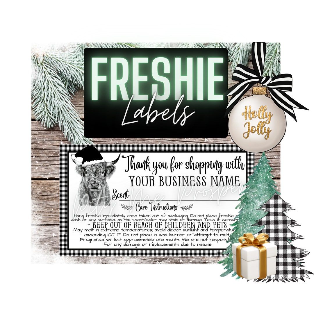 ROLL OF 250 - Large Car Freshie Warning Labels, Custom Christmas Labels ...