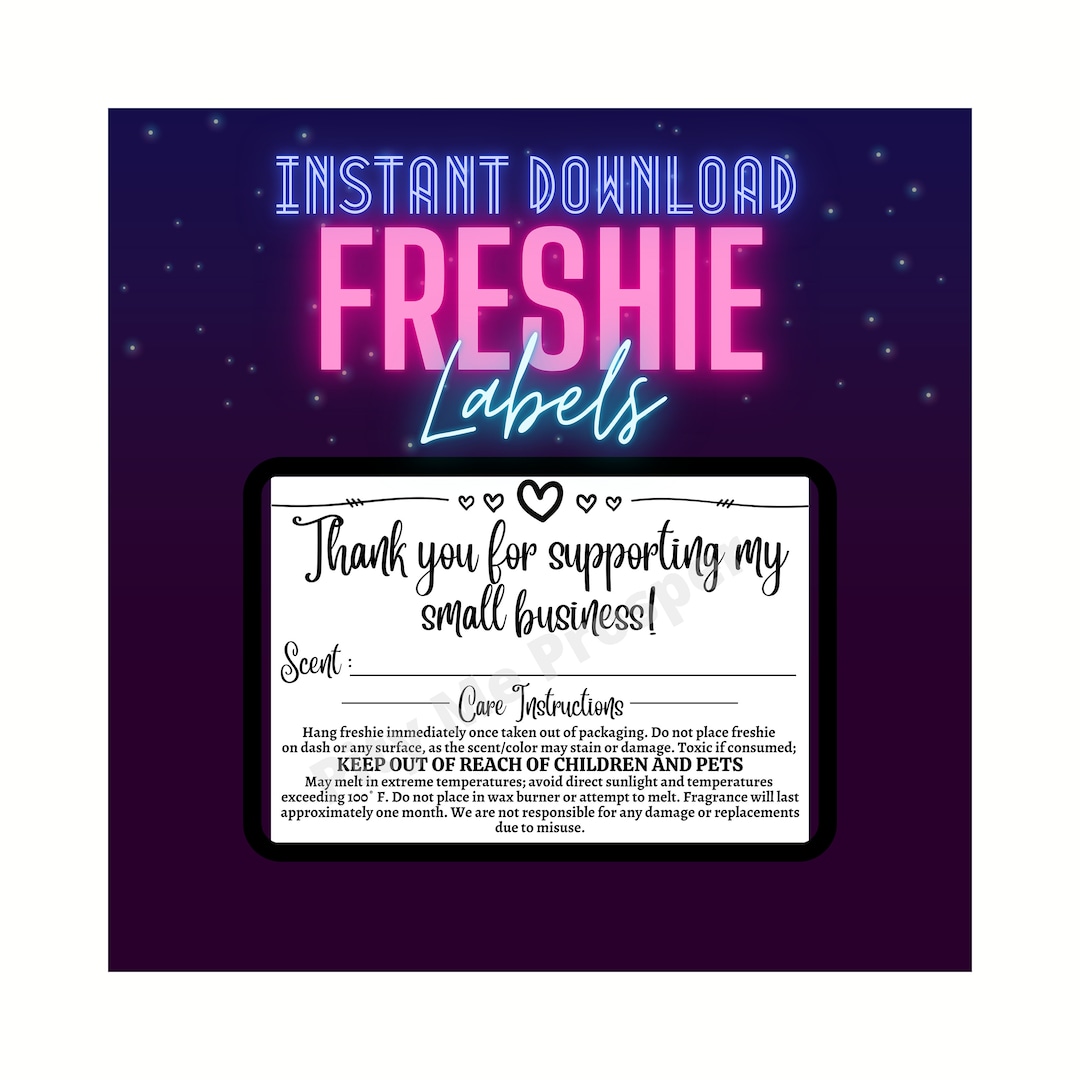 INSTANT DOWNLOAD - Freshie Warning Labels With Space to Write Scent ...