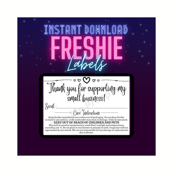 INSTANT DOWNLOAD Freshie Warning Labels With Space to Write - Etsy