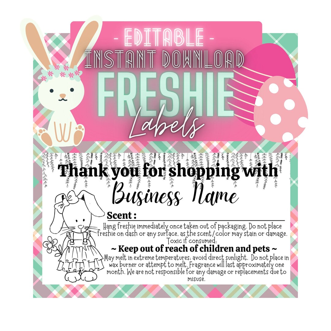 EDITABLE INSTANT DOWNLOAD - Spring - Easter Freshie Warning Labels With ...