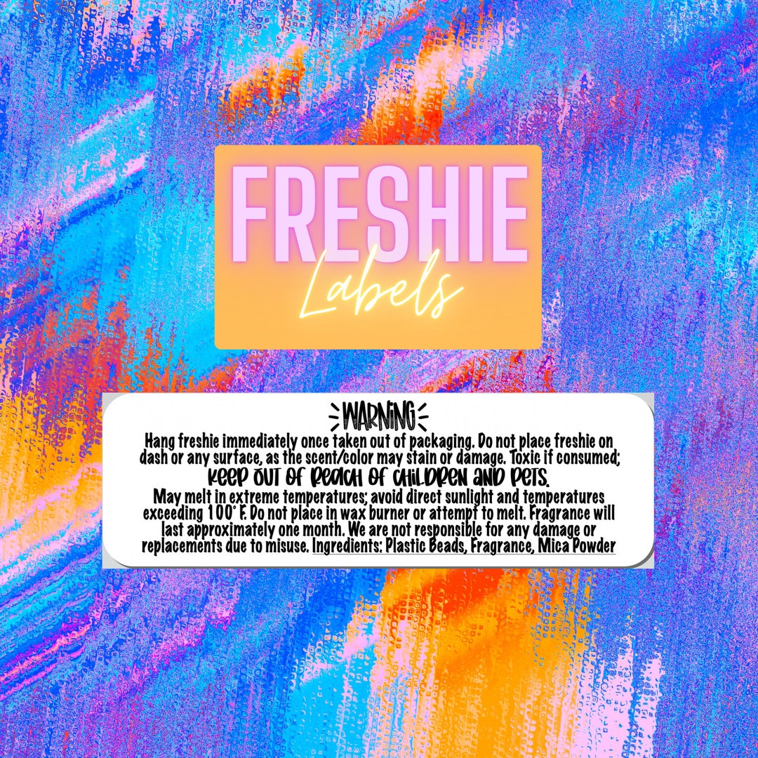 ROLL OF 325 - Car Freshie Warning Labels, Custom Warning Labels for ...