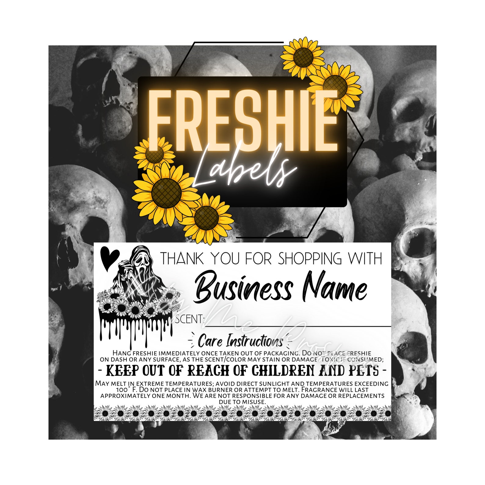 ROLL OF 250 - Large Car Freshie Warning Labels, Custom Warning Labels ...