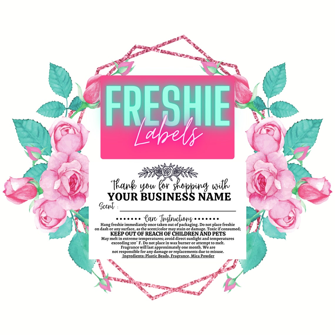 ROLL OF 250 Large Car Freshie Warning Labels Custom Warning - Etsy