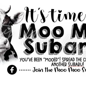 ROLL OF 250 Stickers - Moo Moo Subaru Stickers | Custom Moo Moo Subaru ...