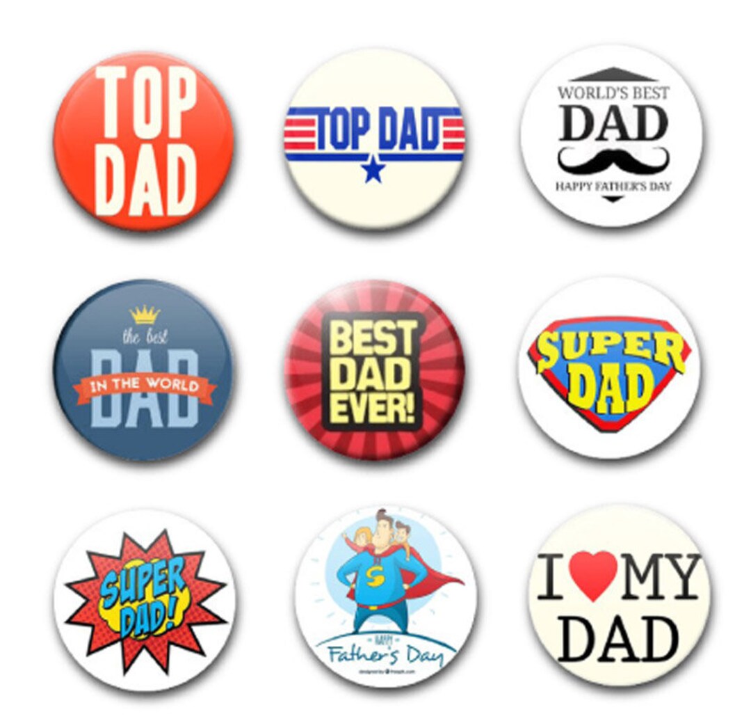 1" 25mm Button Badge X9 Fathers Day - Etsy