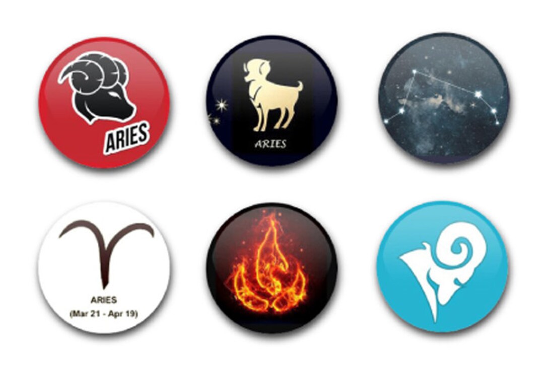 1" 25mm Button Badge X6 Horoscopes Aries - Etsy