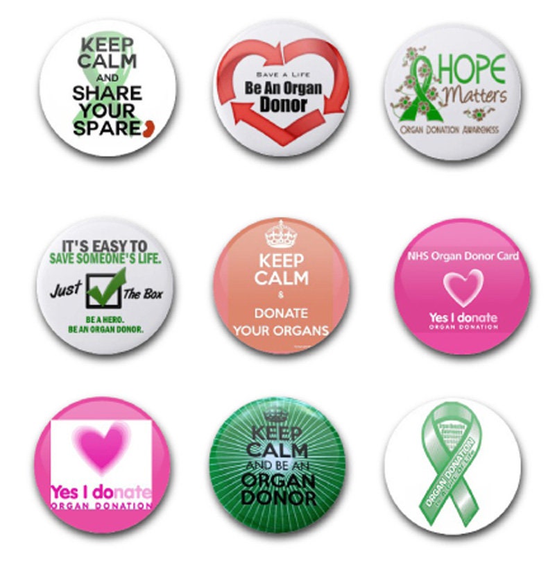 1" 25mm Button Badge X9 Organ Donor - Etsy