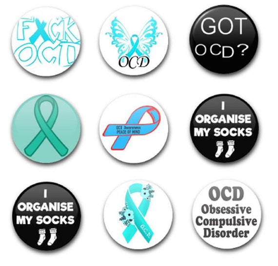 1 25mm Button Badge X9 OCD - Etsy