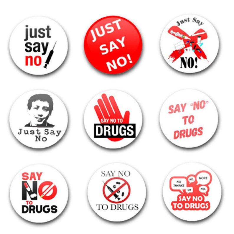 1" 25mm Button Badge X9 Drugs Just Say NO - Etsy