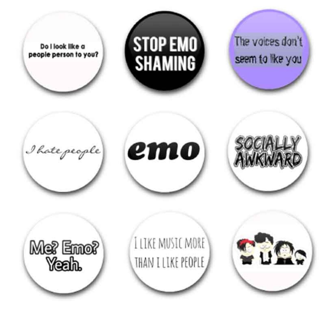 1" 25mm Button Badge X9 EMO - Etsy